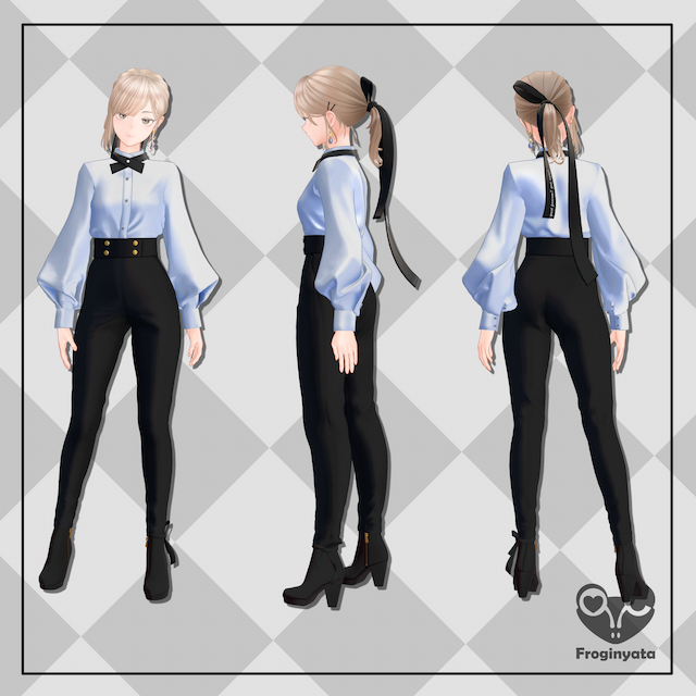 Fluctua - Original 3D Model (VRChat PC, Quest, VRM) - Avatown